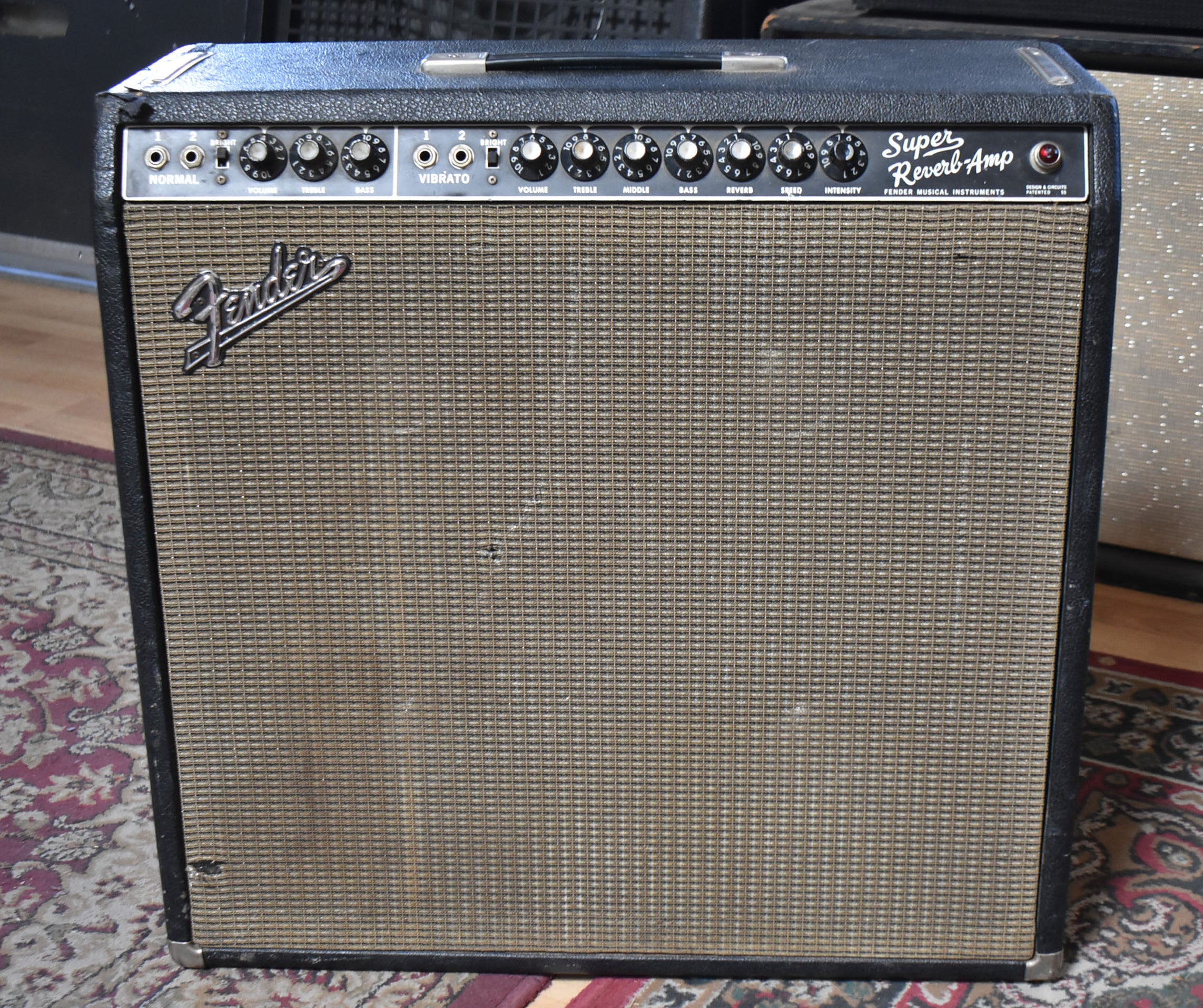 1966 Fender Super Reverb AB763 4x10" Combo Amplifier Black CBS ...