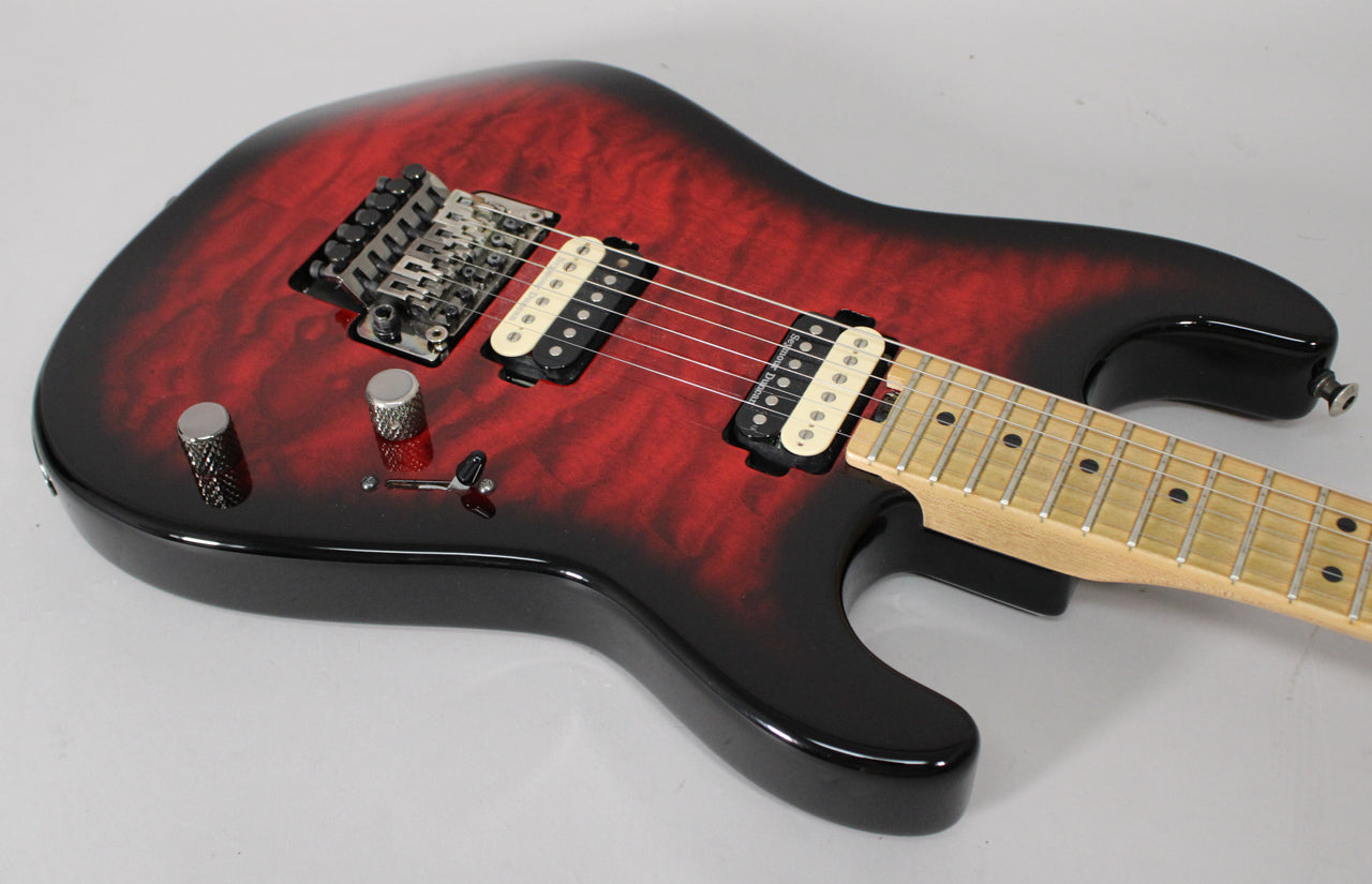 2016 Charvel Pro-Mod San Dimas Style 1 HH FR M QM Transparent Red Burs ...