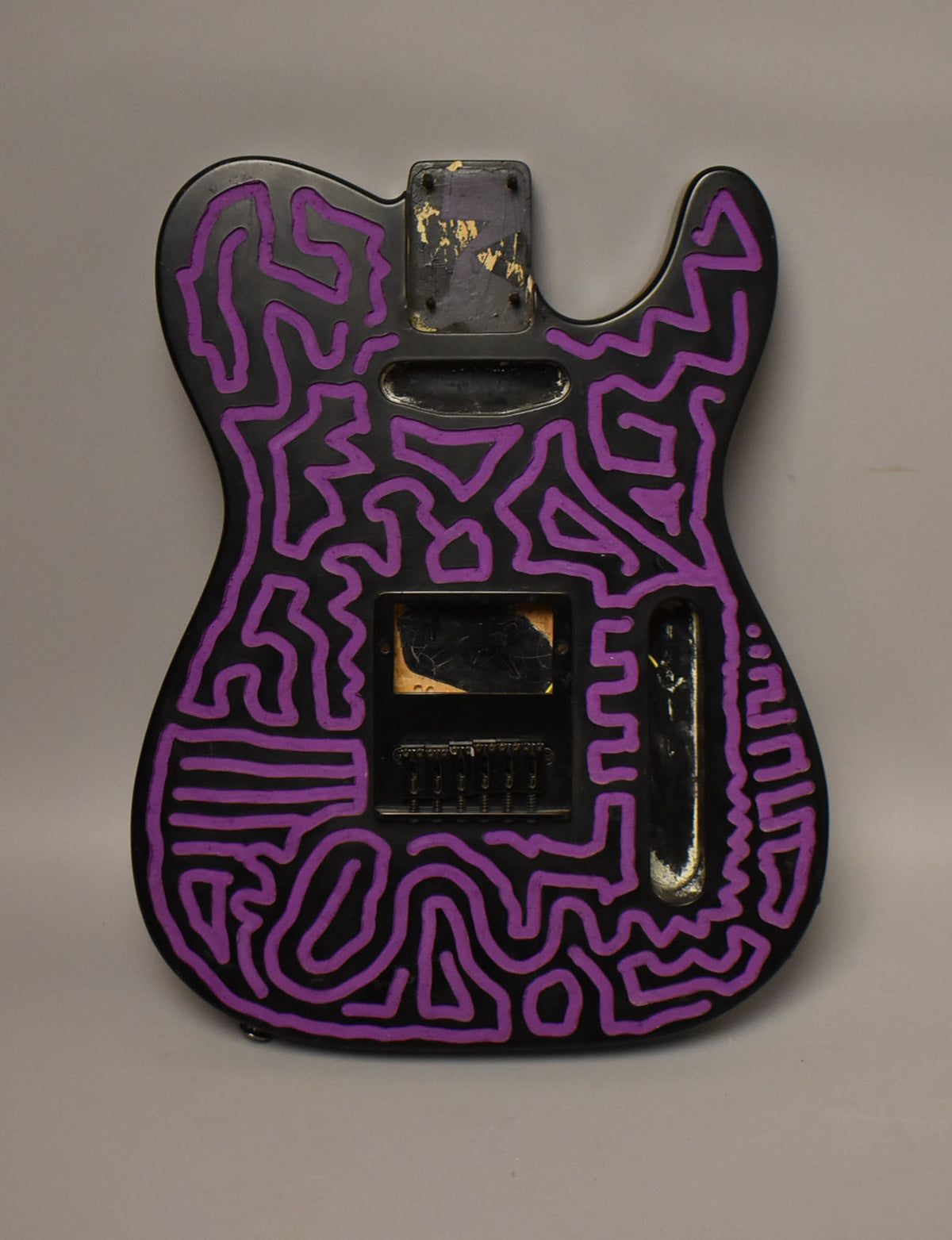 c. 1980s Schecter USA T-Style Body Dallas-Era HS Customized Black/Purp ...