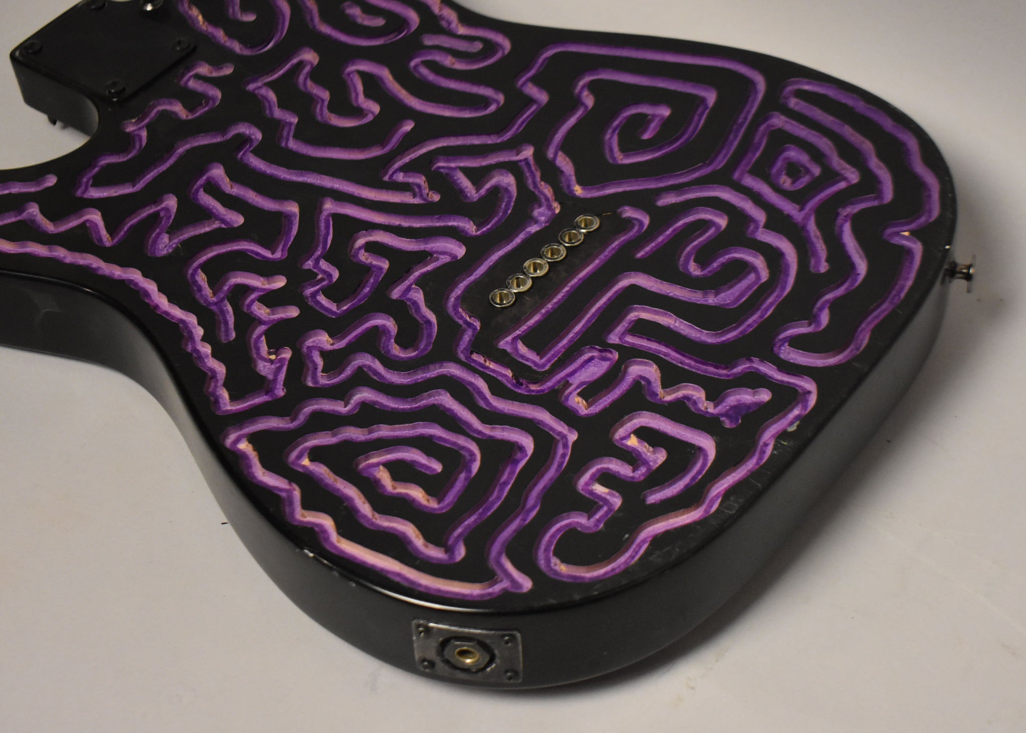 c. 1980s Schecter USA T-Style Body Dallas-Era HS Customized Black/Purp ...