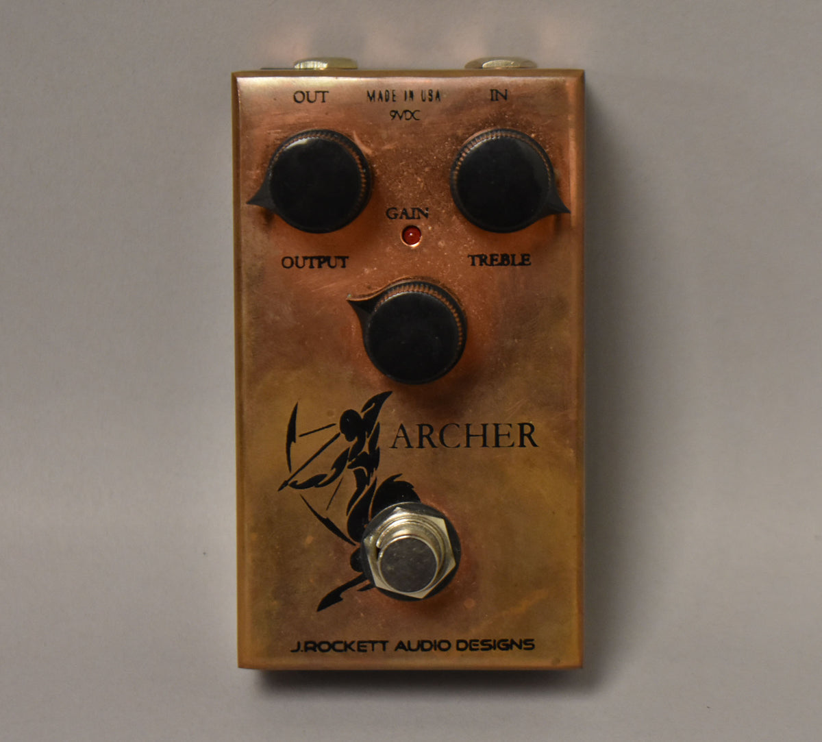 J. Rockett "The Jeff" Mod Archer Overdrive Effects Pedal Worn Copper P ...