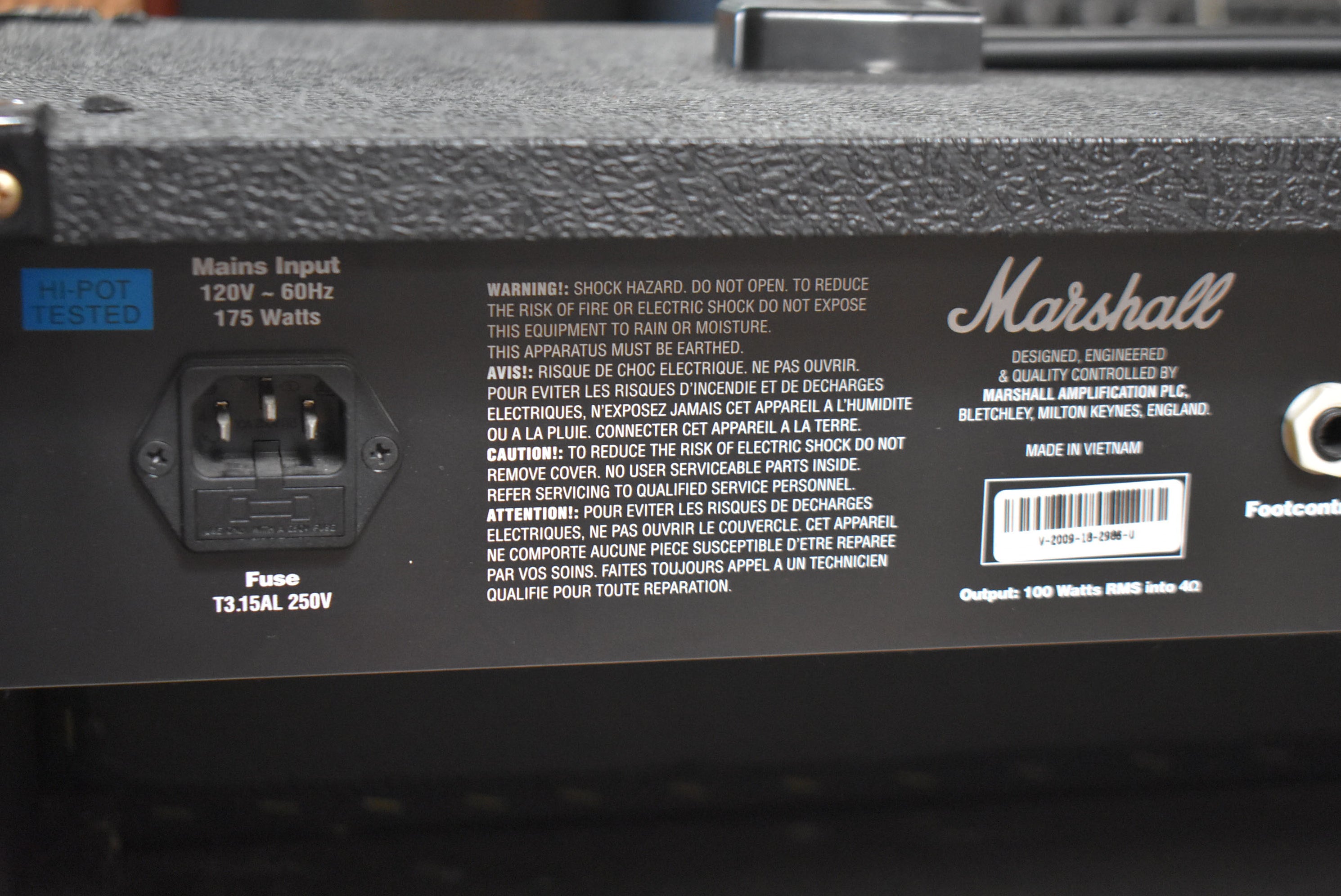 Marshall MG100HFX 2-Channel Solid-State Guitar Amplifier Head Black ...